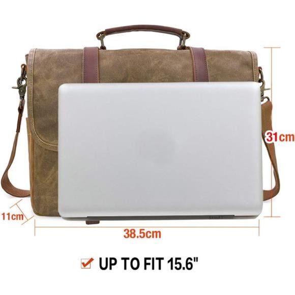 Bags | Mens Messenger Bag Waterproof Vintage Genuine Leather Waxed ...